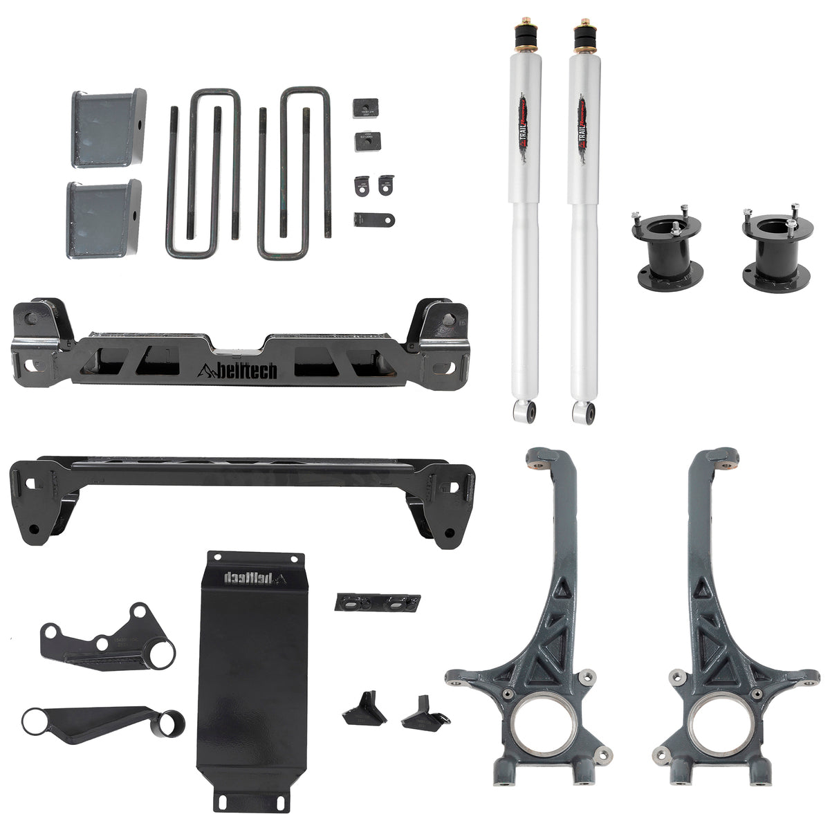 Belltech 154301BK4 Lift Kit 4" Lift Kit Inc. Rear Trail Performance Sh ...